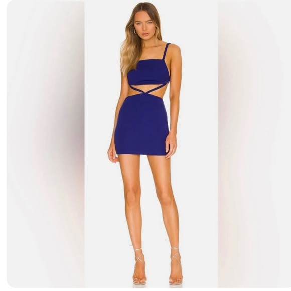 Superdown Dresses Superdown Melani Mini Dress Size Small Royal Blue Cocktail Cutout Strapp